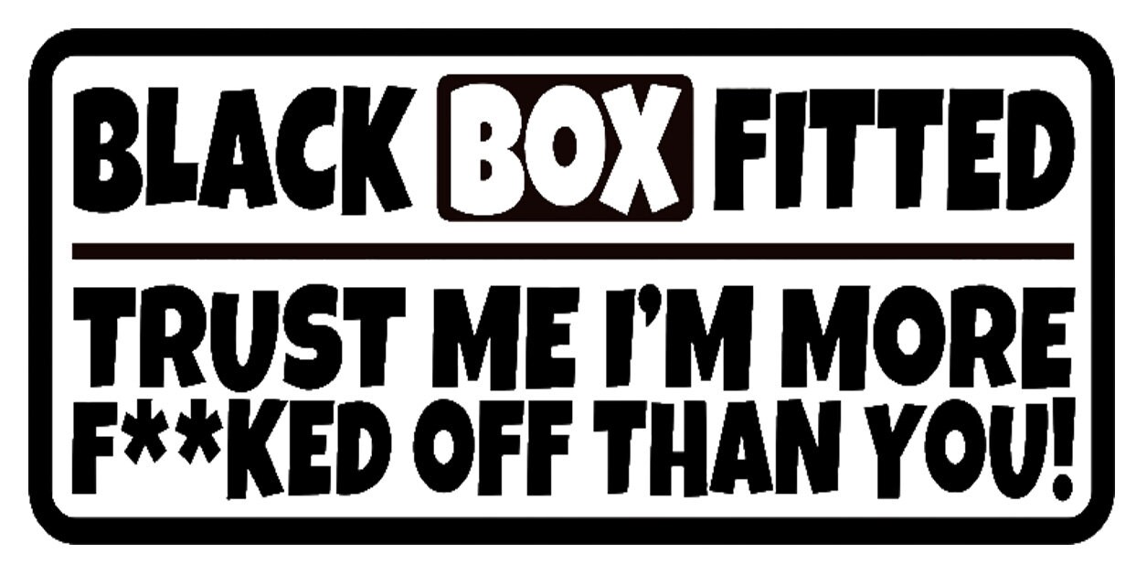 Black Box Fitted Bumper Sticker Black Box Car Sticker Rude Black Box ...
