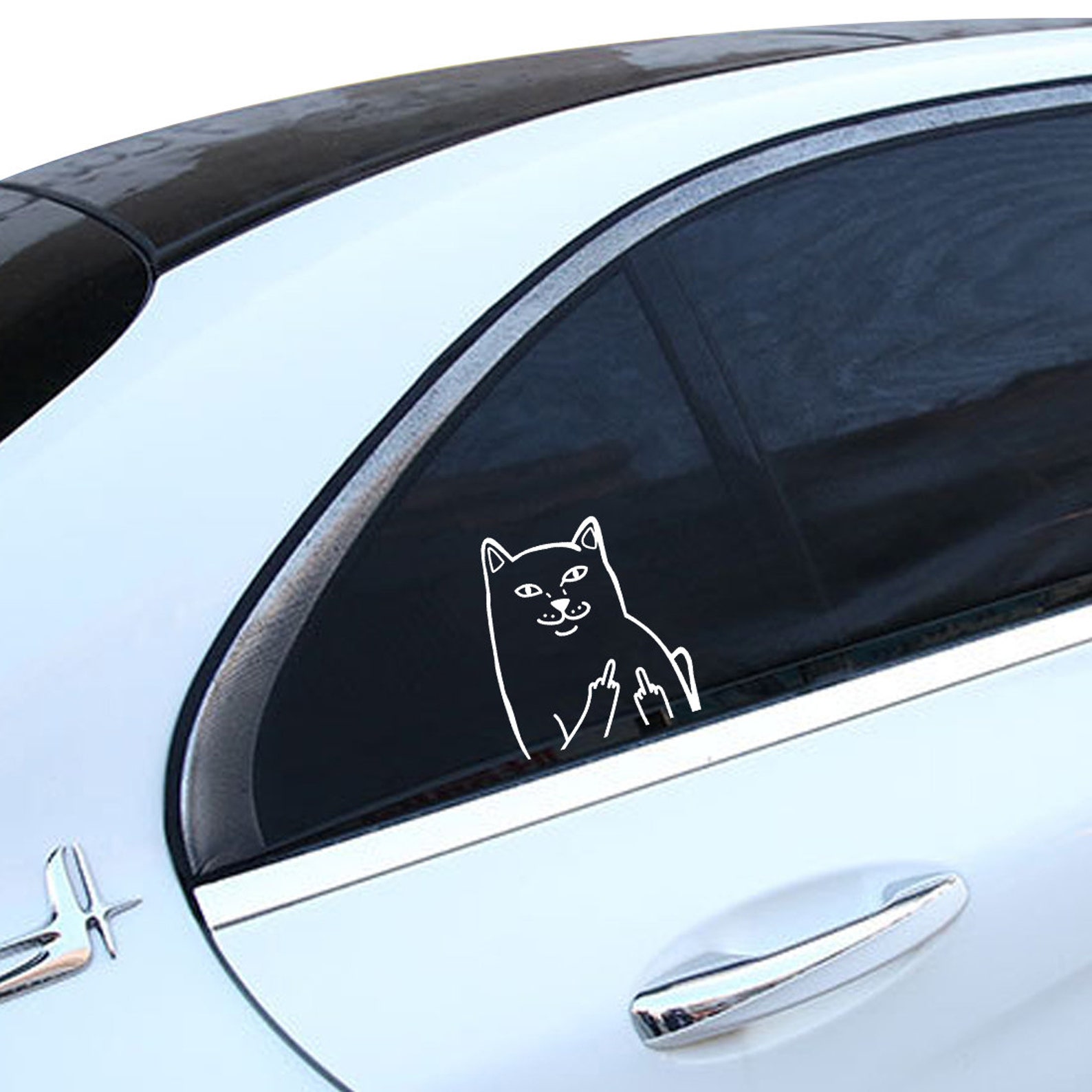 Cat Middle Finger Vinyl Decal Car Decal Laptop Decal Funny - Etsy