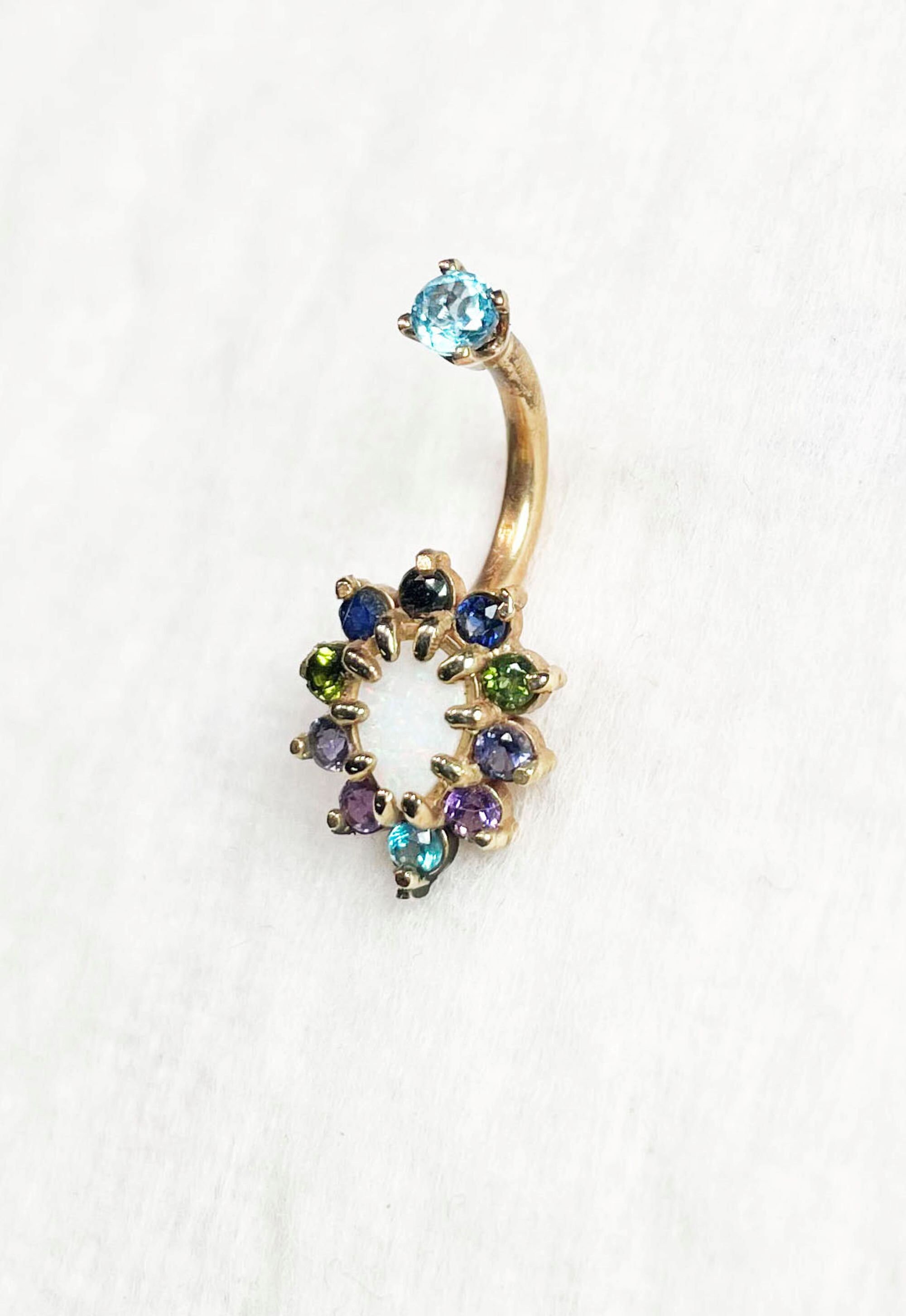 14k Yellow Gold With OPAL, Amethyst, Topaz - Etsy