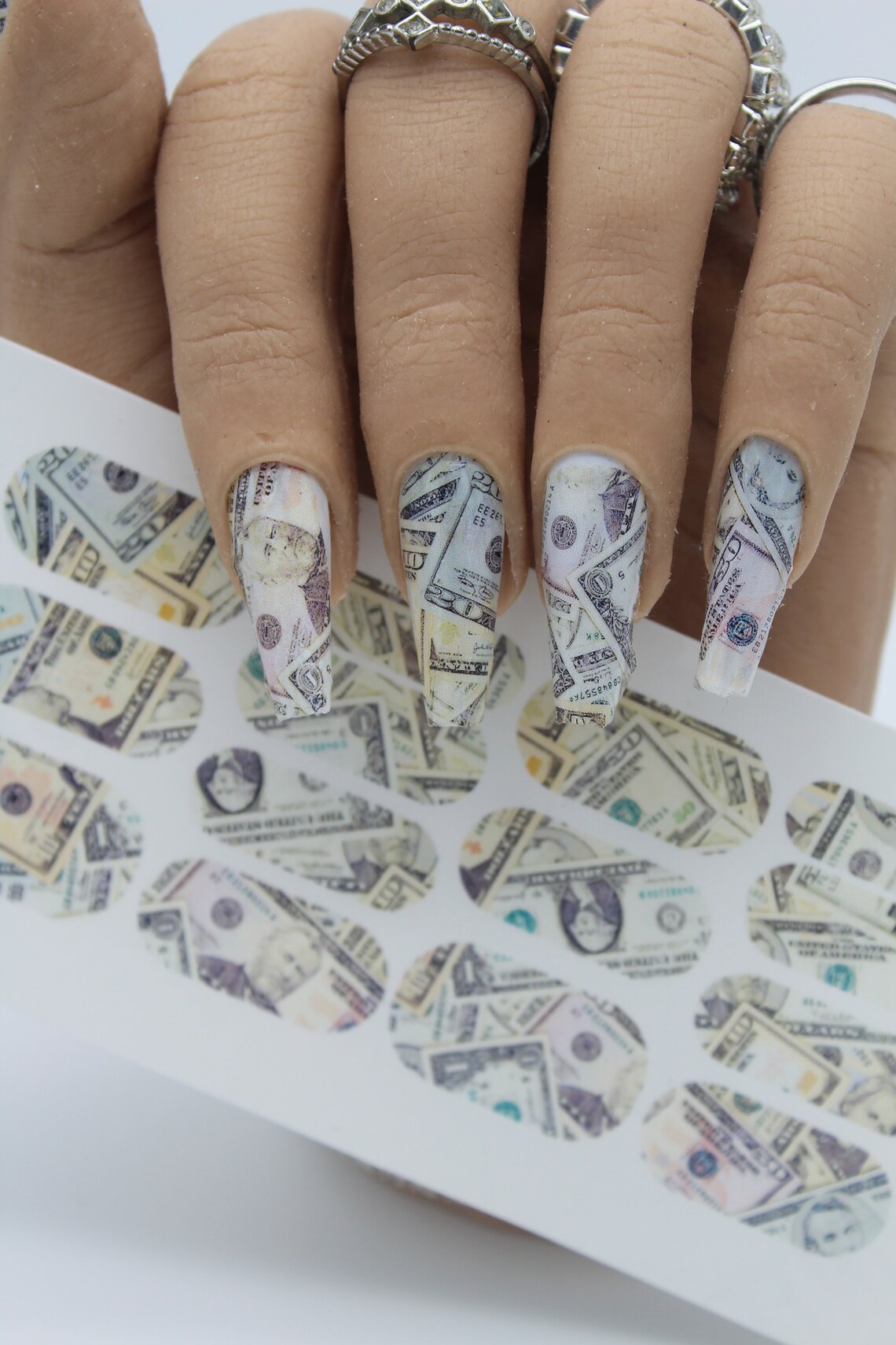 Money nails / money nail wrap / money nail decals / money | Etsy