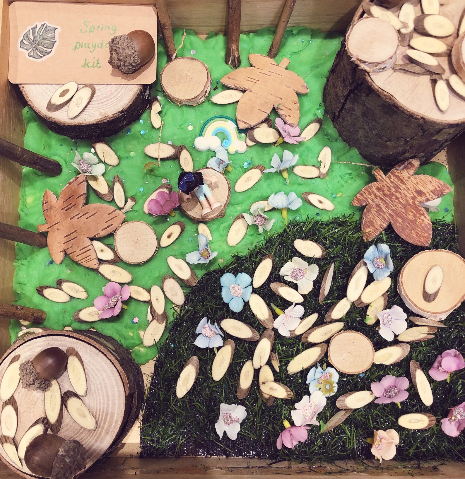 Natural playdough loose parts play dough box | Etsy