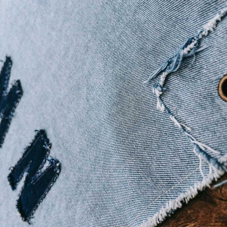 Damn Fine View – Handmade Large Denim Fabric Wall Banner - Etsy