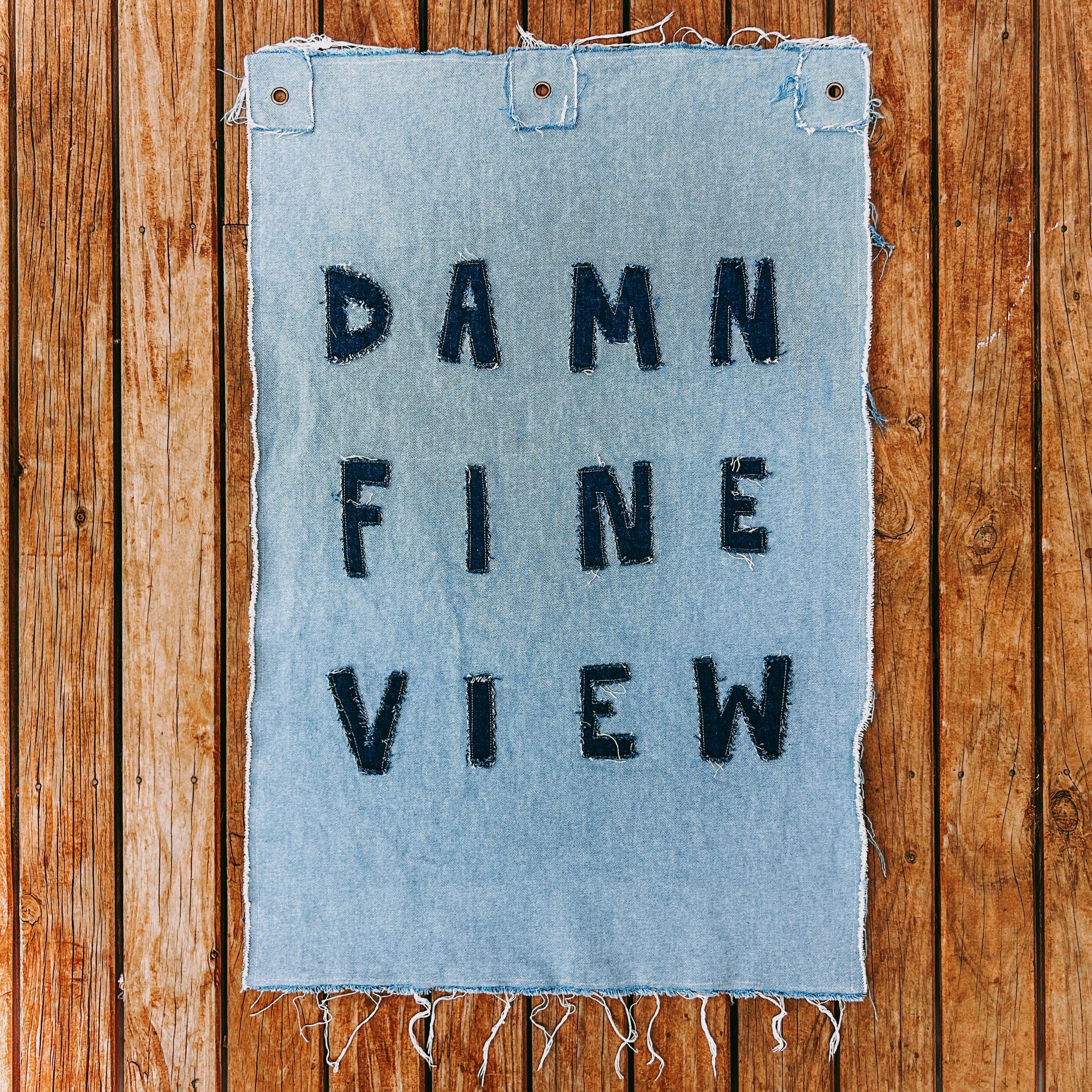Damn Fine View – Handmade Large Denim Fabric Wall Banner - Etsy