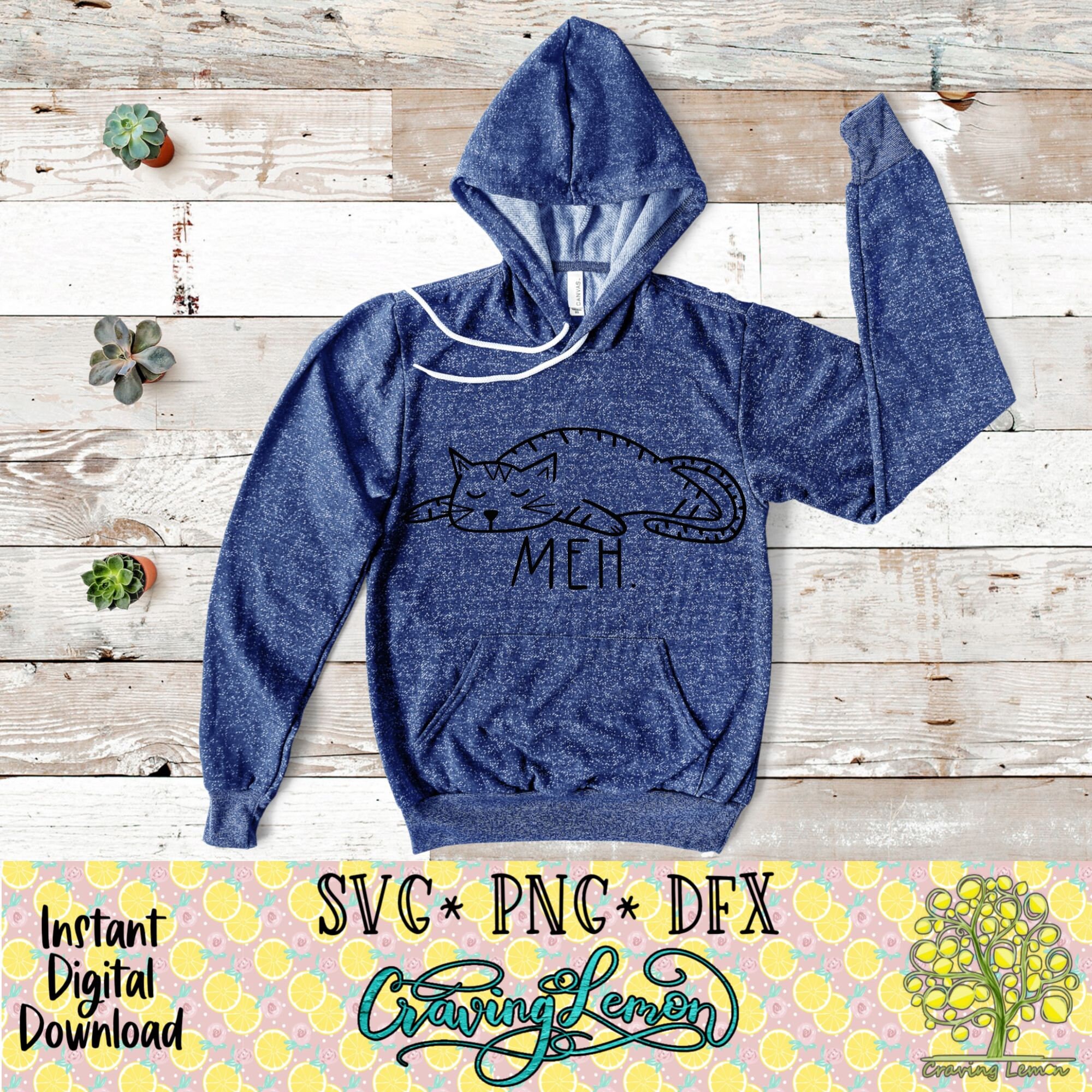 Meh Cat Funny Svg, Png, Dxf Cut File for Cricut, Silhouette INSTANT ...