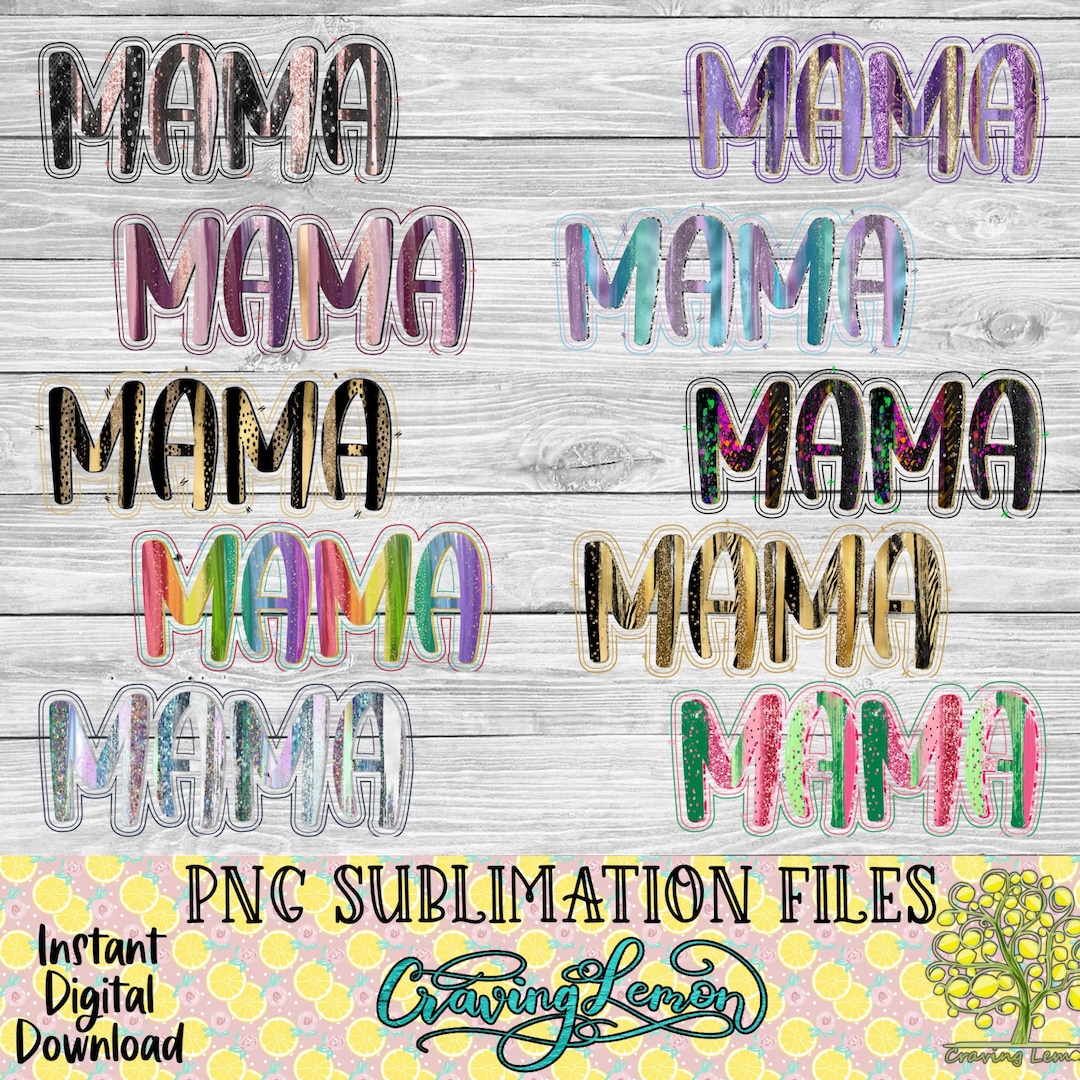 Mama Doodle Text Bundle | Sublimation Design | Clip Art | High ...