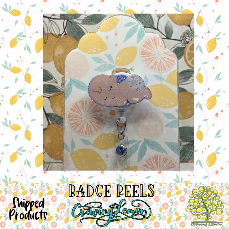 Baby Badge Reel | Glitter Acrylic ID Holder | RN Nurse Gift - Etsy Canada