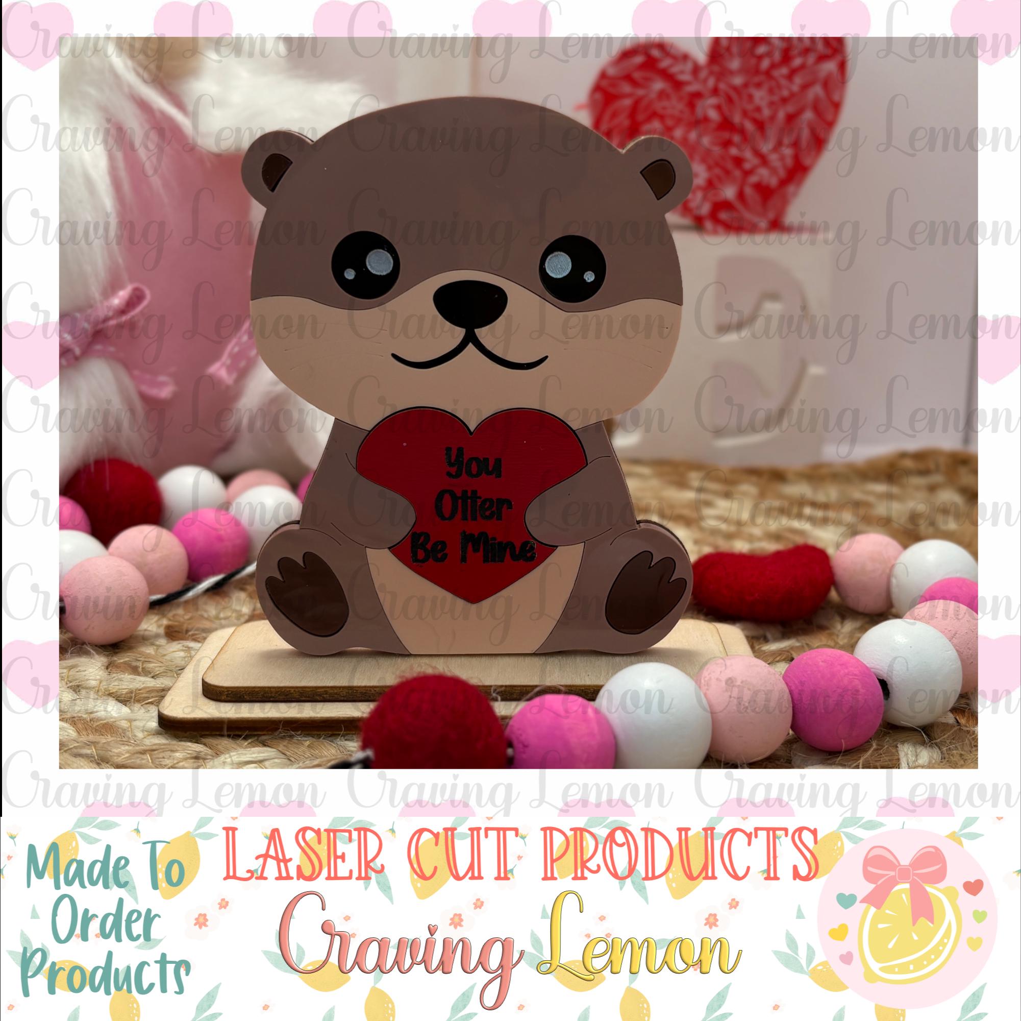 Otter Valentine SVG | Otter Holding Heart Laser Cut Files | Punny ...