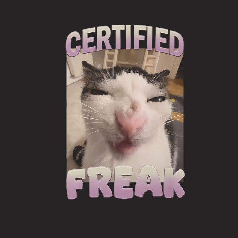 Certified Freak Cat Meme Digital Png, Cute Kitty Meme Png. - Etsy