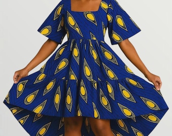 Asante High Low African Dress • Ankara High Low Maxi Dress • African ...