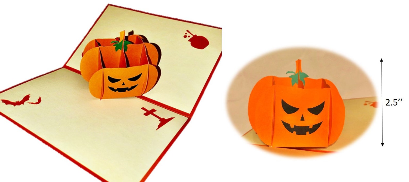 3D Pop up Spooky Pumpkin Halloween Greeting Card Handmade With - Etsy