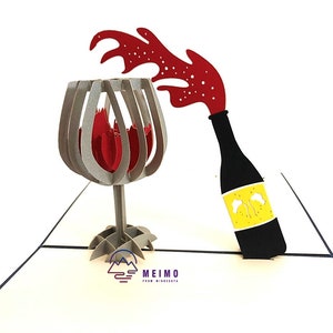 Handmade 3D Pop up Wine Card: Celebration Greeting - Etsy