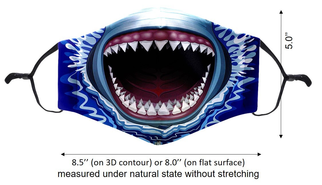 Shark Open Mouth Teeth Face Mask Halloween Costume Filter | Etsy