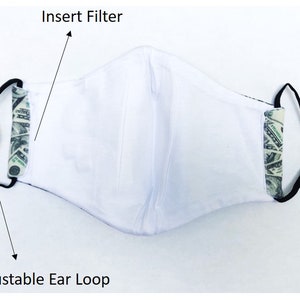 100 Dollar Face Mask Halloween Costume Filter Pocket 2 Filters Reusable ...
