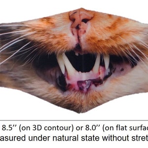 Angry Kitty Cat Face Mask Halloween Costume Mouth Teeth Filter Pocket 2 ...
