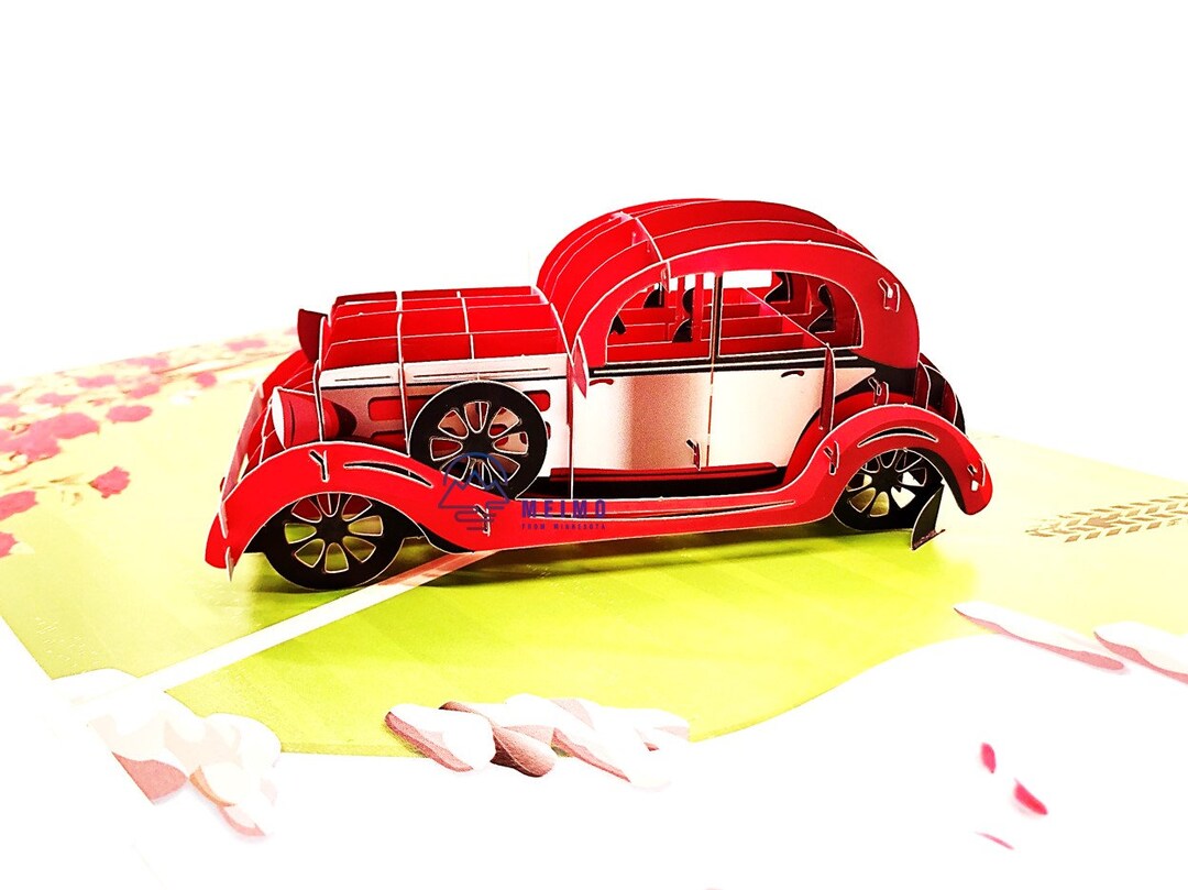 3D Pop up Greeting Card Car Flower Floral Birthday Thank You Mother Mom ...