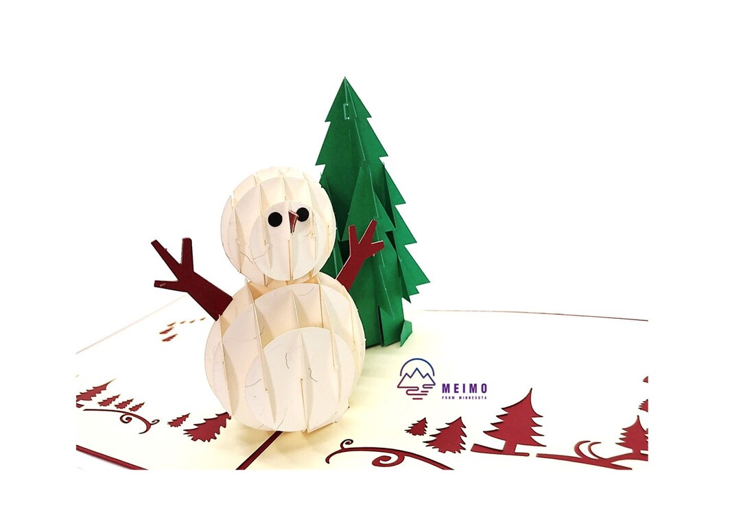 3D Snowman Christmas Card, Handmade Pop up Greeting - Etsy