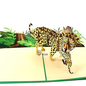 3D Pop up Greeting Card Leopard Jaguar Birthday Mother Mom Zoo Animal ...