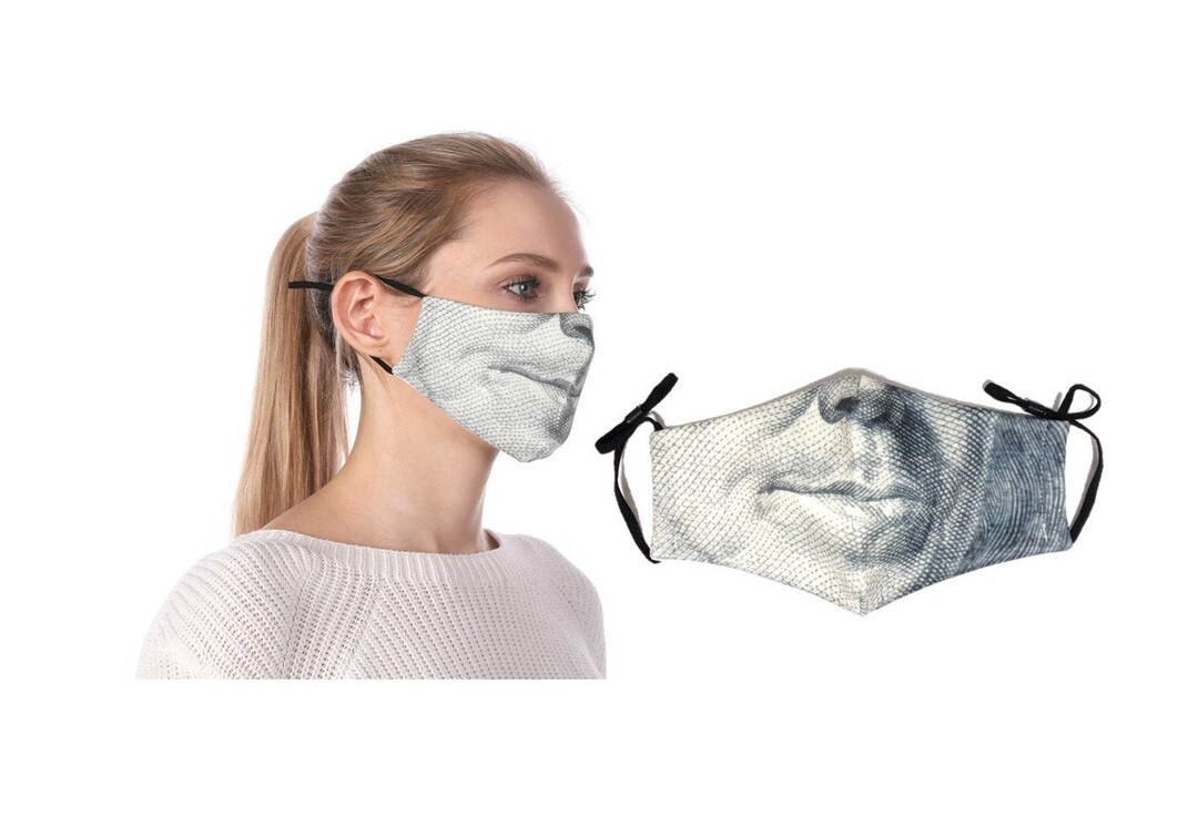 Benjamin Franklin Face Mask: Costume Graphic, Reusable With Filter ...