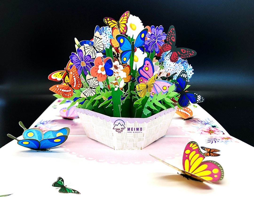 3D Pop up Butterfly Card: Floral Birthday, Mother's Day Gift - Etsy