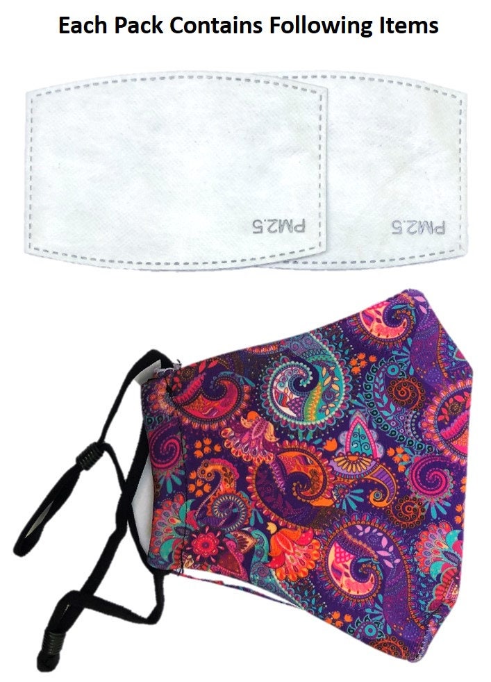 Fashion Paisley Pattern Face Mask Cover Reusable Washable 3 | Etsy