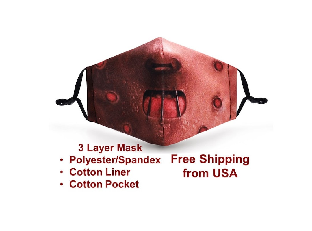 Hannibal Lecter Face Mask Halloween Costume With Filter Pocket 2 ...