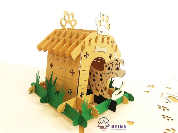 3D Pop up Card Handmade Dog Puppy Pet House Happy Birthday | Etsy