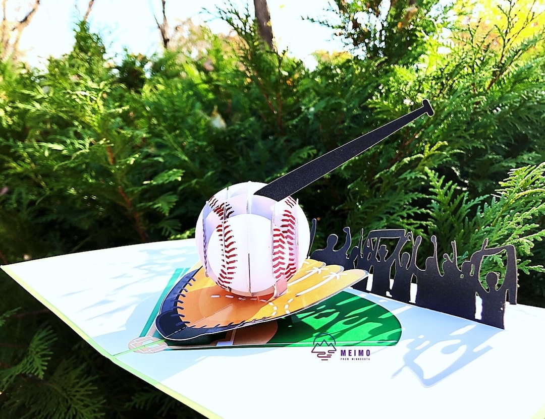 3D Pop up Greeting Card Baseball Birthday School Team Boys Girls Sports ...