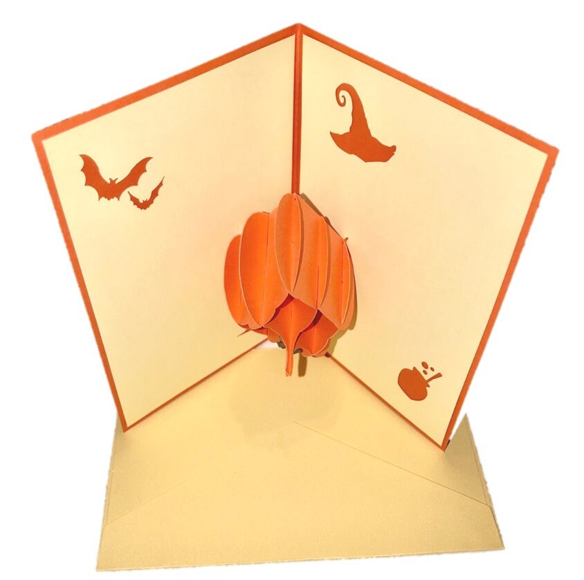 3D Pop up Spooky Pumpkin Halloween Greeting Card Handmade With - Etsy