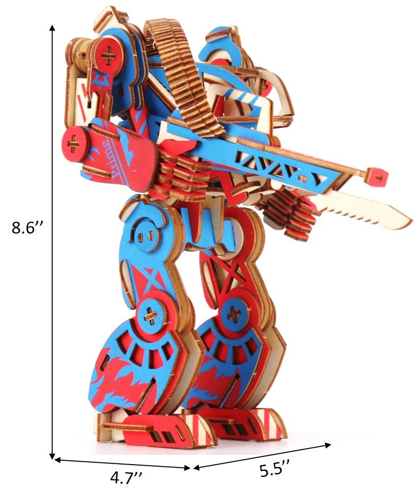 3D Wood Wooden Jigsaw Puzzle Robot Model DIY Kit Educational | Etsy