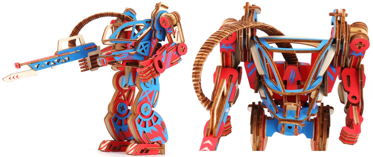 3D Wood Wooden Jigsaw Puzzle Robot Model DIY Kit Educational - Etsy