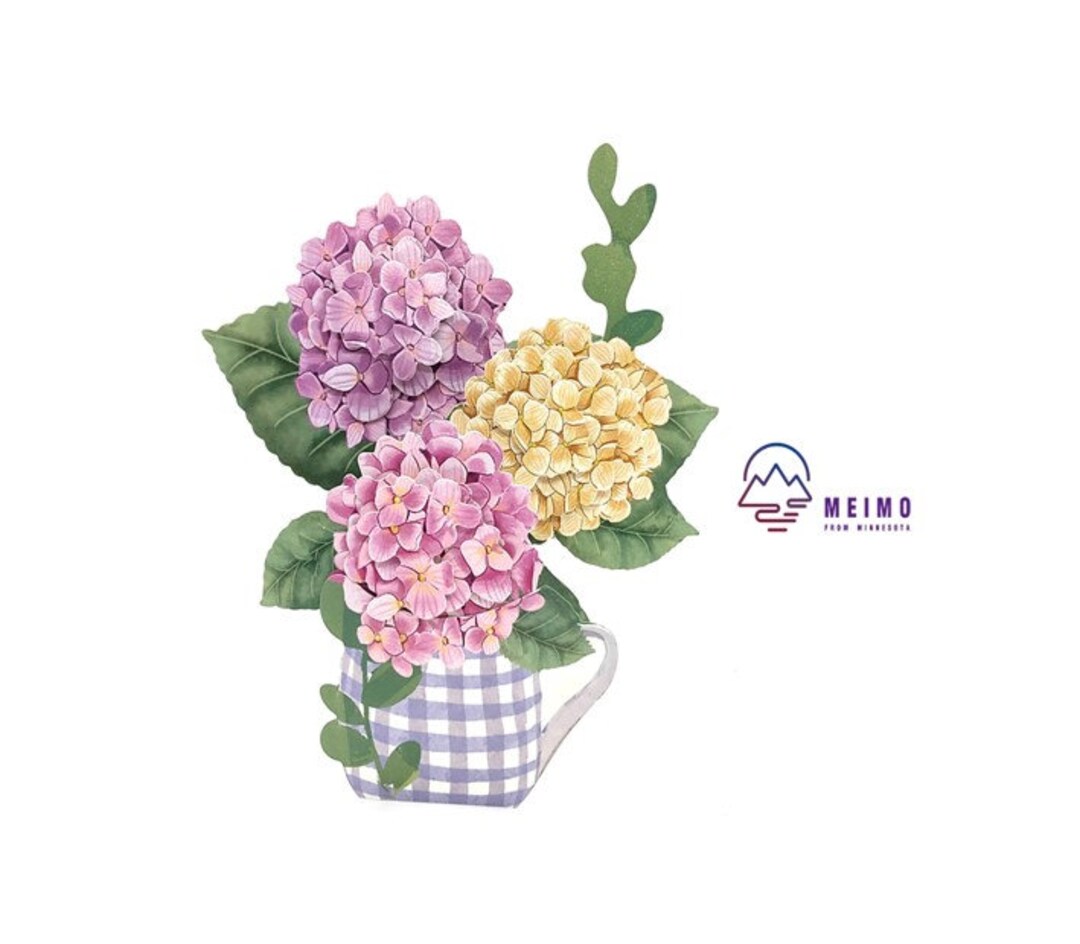 3D Pop up Card Handmade Hydrangea Flower Flora Mom Mother - Etsy