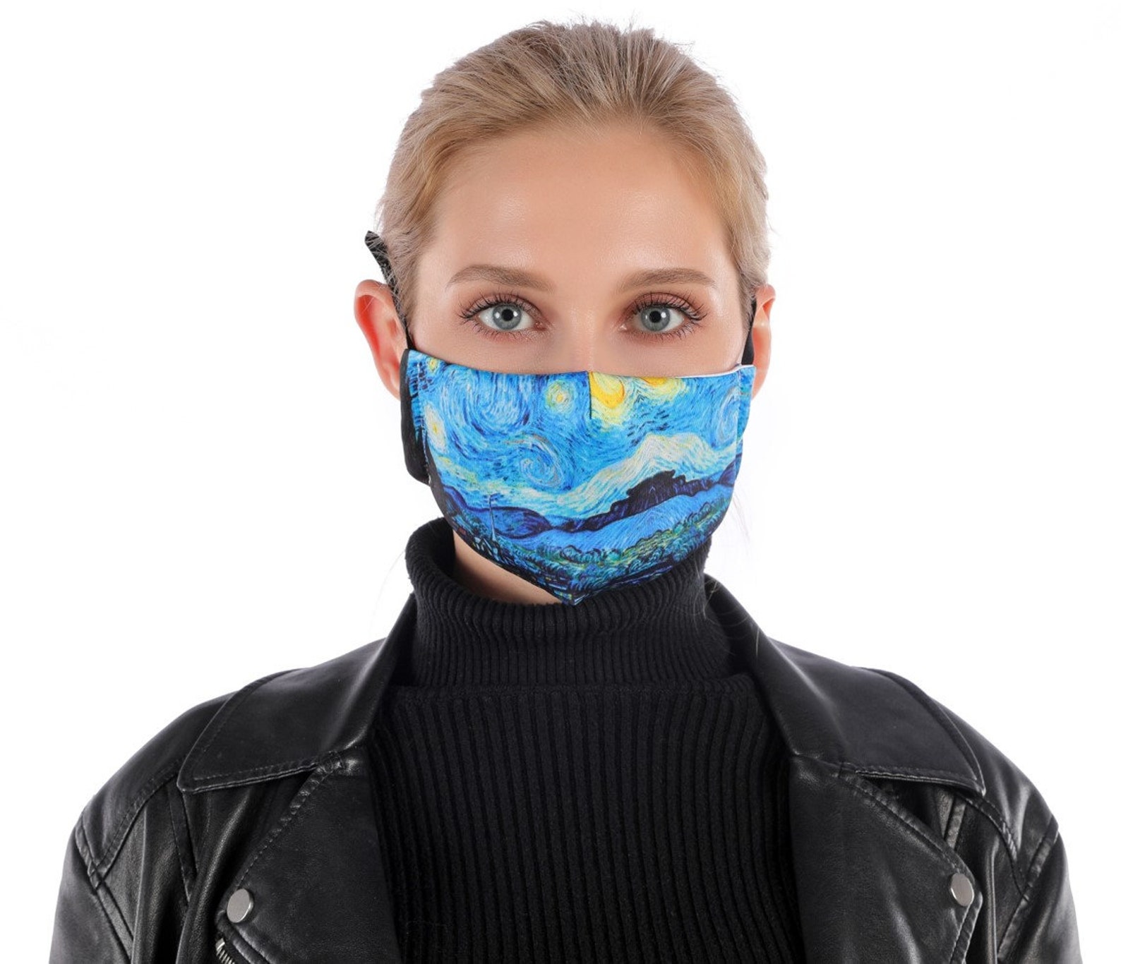 Starry Night Face Mask Vincent Van Gogh Vintage With Filter - Etsy