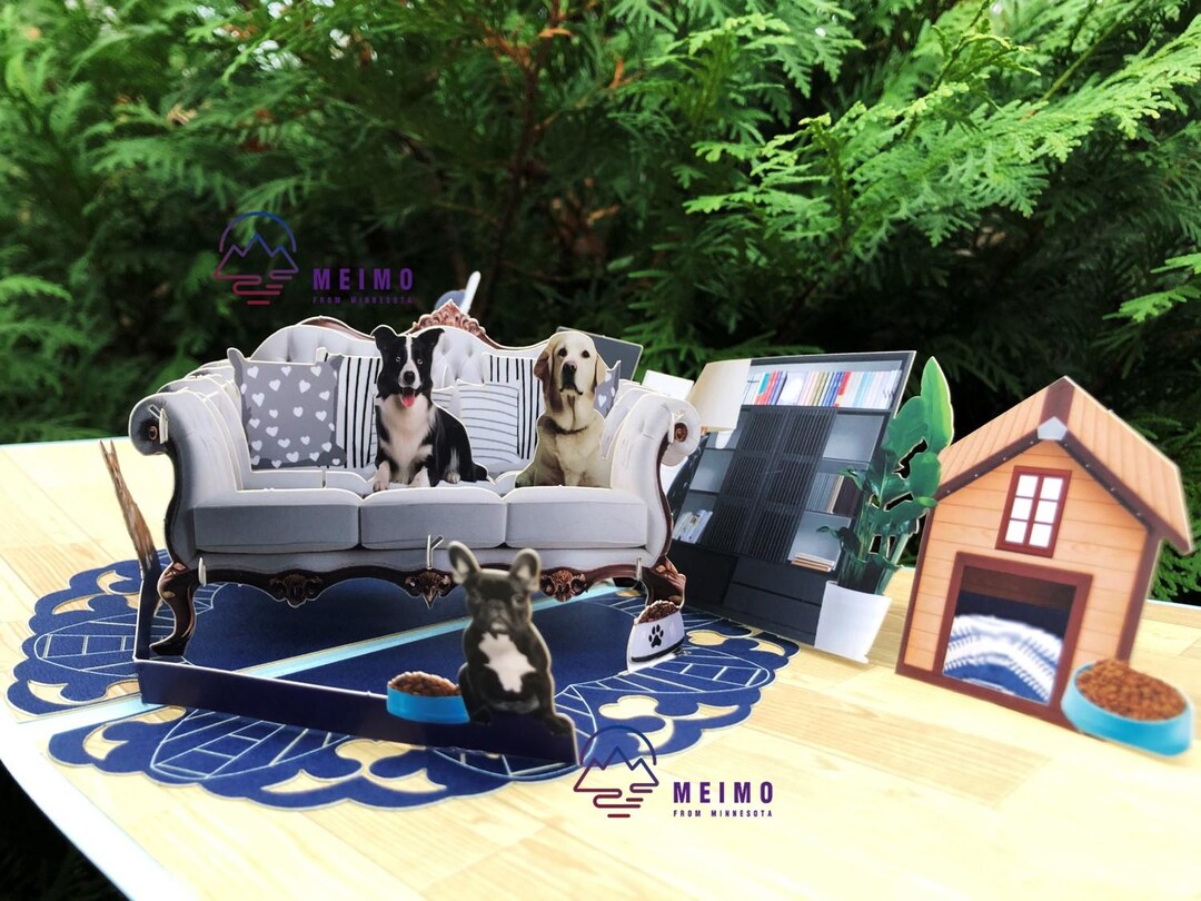 3D Pop up Greeting Card Dog Puppy Pet Birthday Vacation Party ...