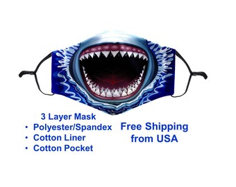 Tiger Face Mask Halloween Costume Open Mouth Teeth Filter | Etsy