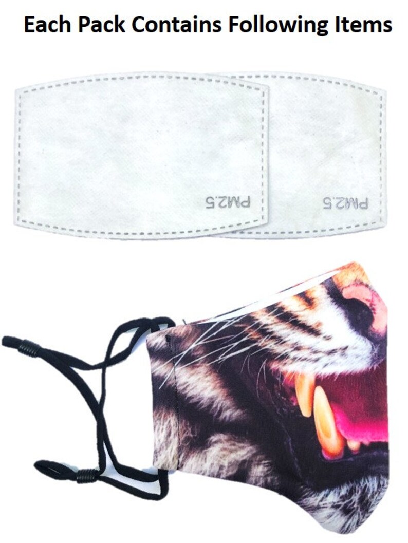 Tiger Face Mask Halloween Costume Open Mouth Teeth Filter - Etsy