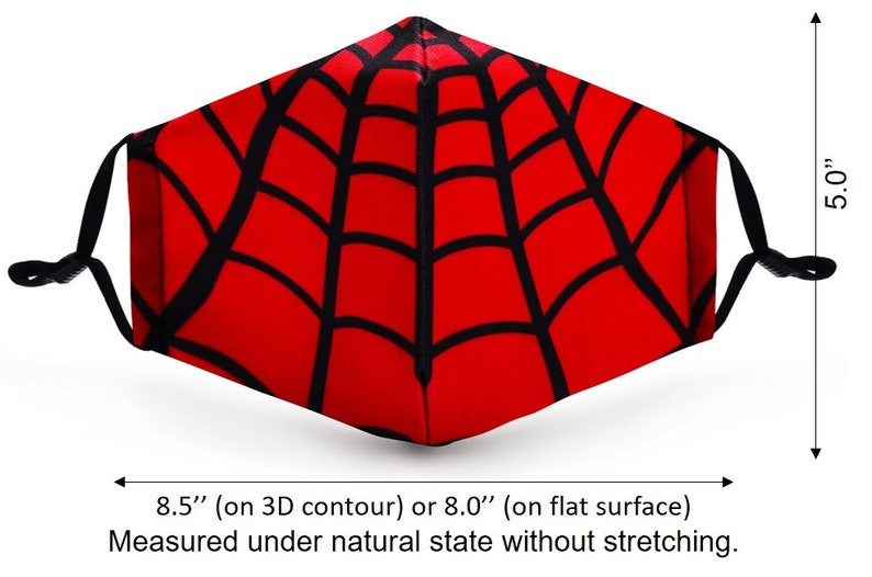 Spiderman Face Mask With Filter Pocket 2 Filters Reusable - Etsy