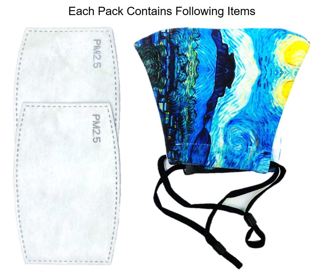 Starry Night Face Mask Vincent Van Gogh Vintage With Filter | Etsy