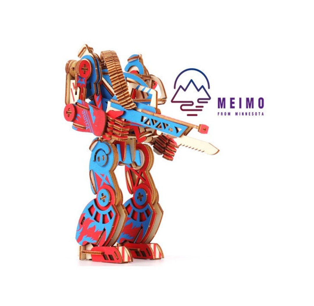 3D Wood Wooden Jigsaw Puzzle Robot Model DIY Kit Educational Toy Great ...