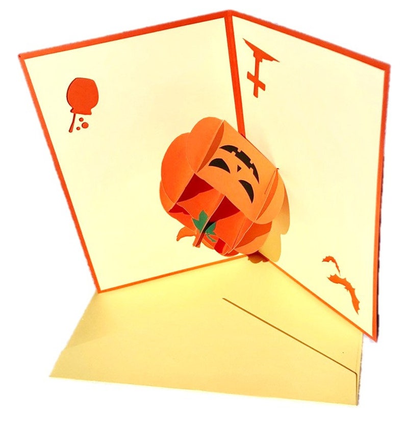 3D Pop up Spooky Pumpkin Halloween Greeting Card Handmade With - Etsy