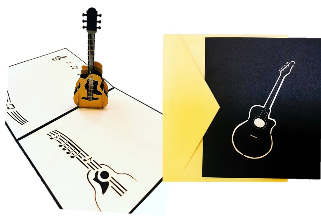 3D Pop up Card Guitar Handmade Father, Mom, Birthday, Anniversary ...