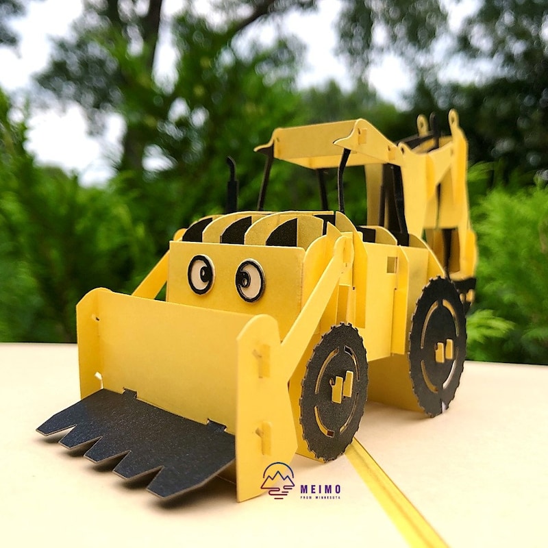 Digger Birthday Card 3d - Etsy