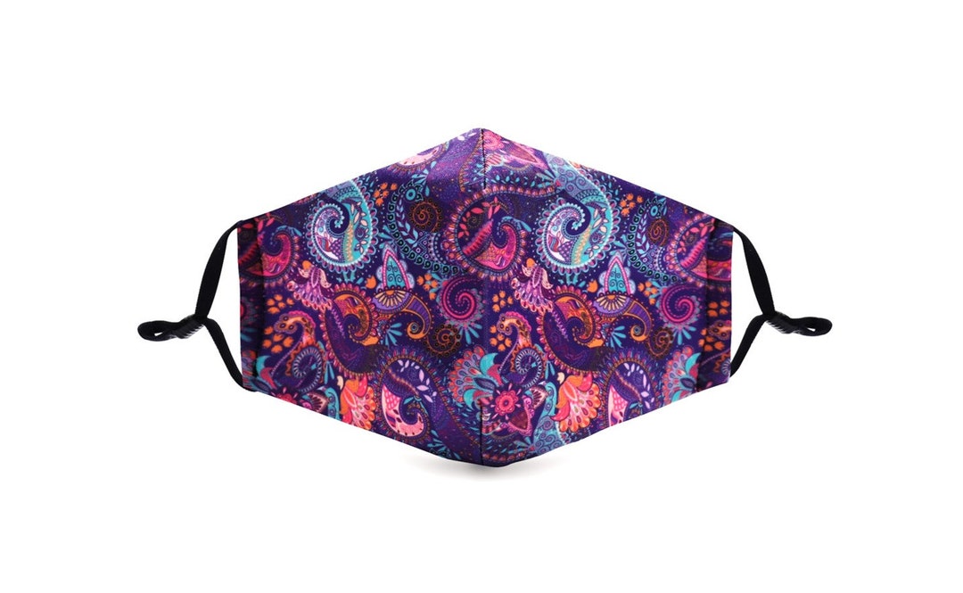 Fashion Paisley Pattern Face Mask Cover Reusable Washable 3 Layer High ...