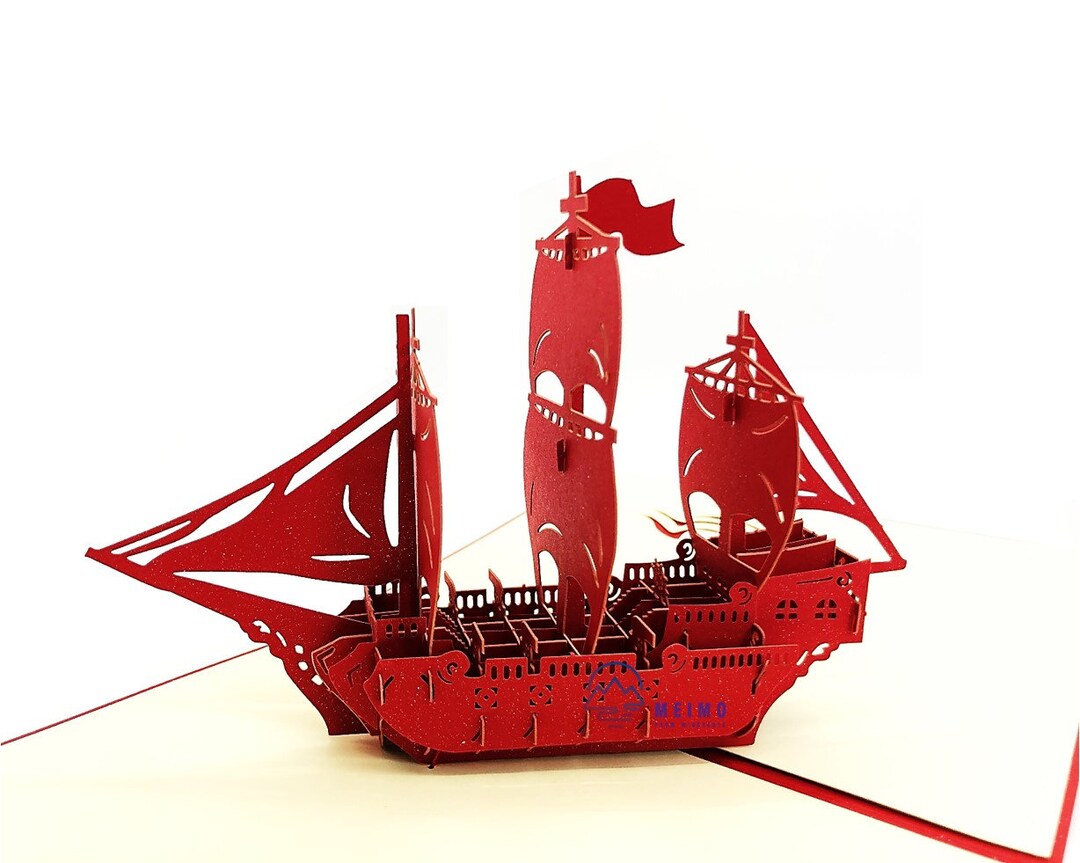 3D Pop up Ship Card: Handmade Vintage Greeting Card - Etsy
