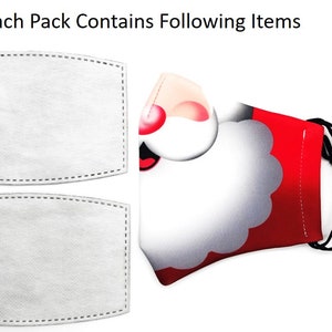 Santa Face Mask Halloween Costume Christmas Filter Pocket 2 Filters ...