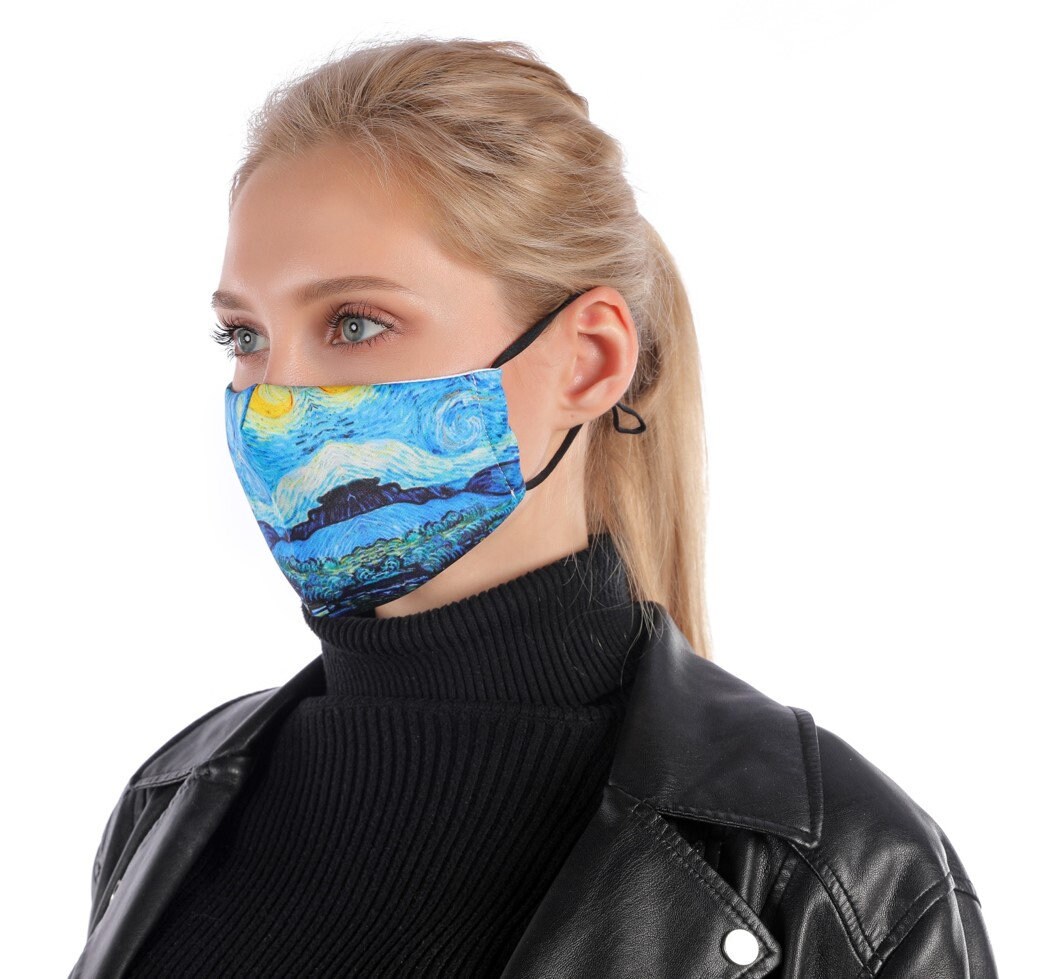 Starry Night Face Mask Vincent Van Gogh Vintage With Filter | Etsy