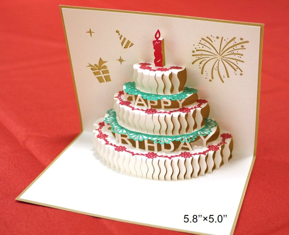3D Pop up Birthday Card Handmade Greeting Card Kirigami Candle | Etsy