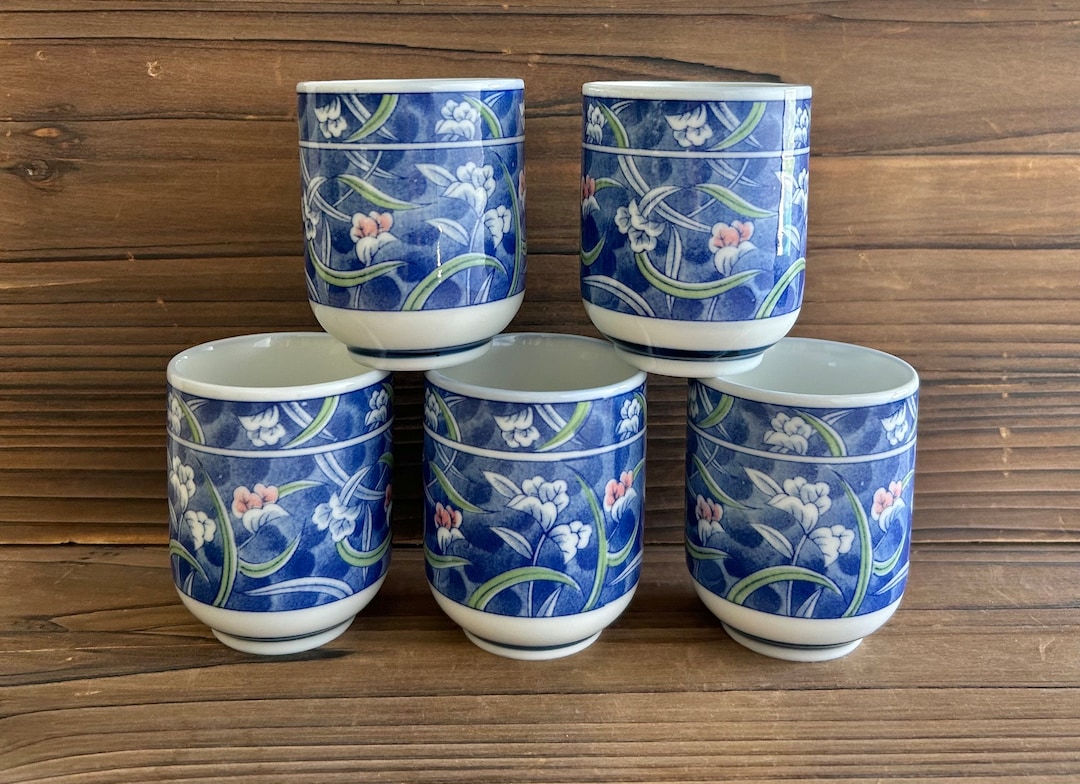 Japanese Tea Cup Vintage Set of 5 - Etsy
