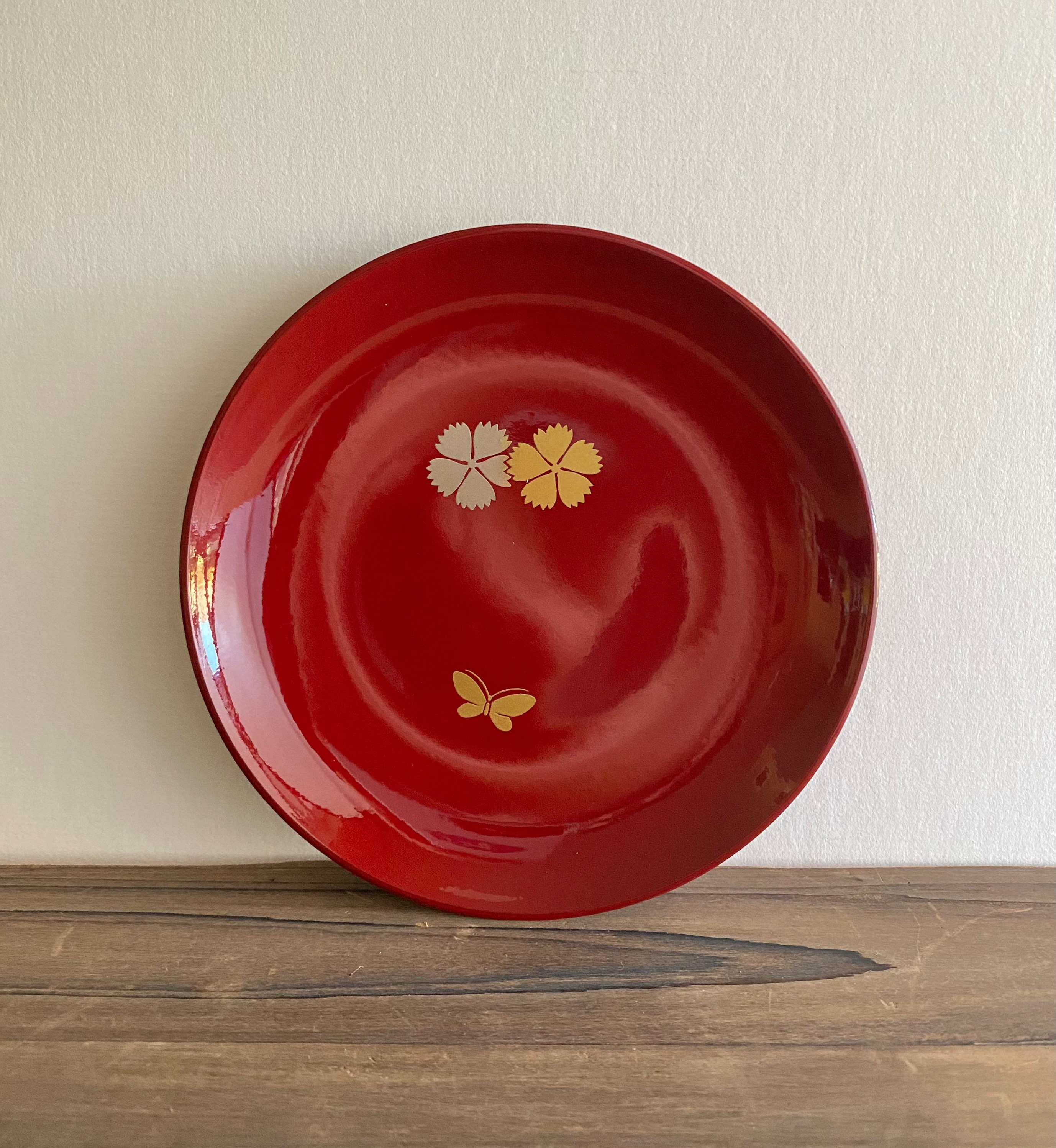Vintage Japanese Lacquerware Plate Set of 5 Hanae Mori Chiki Chic - Etsy