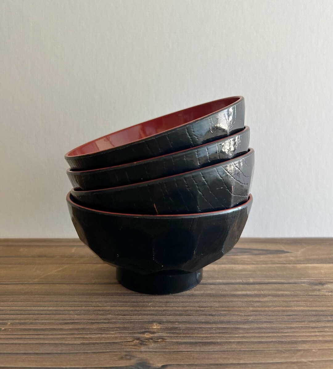 Vintage Japanese Lacquerware Bowls Set of 4 - Etsy Australia