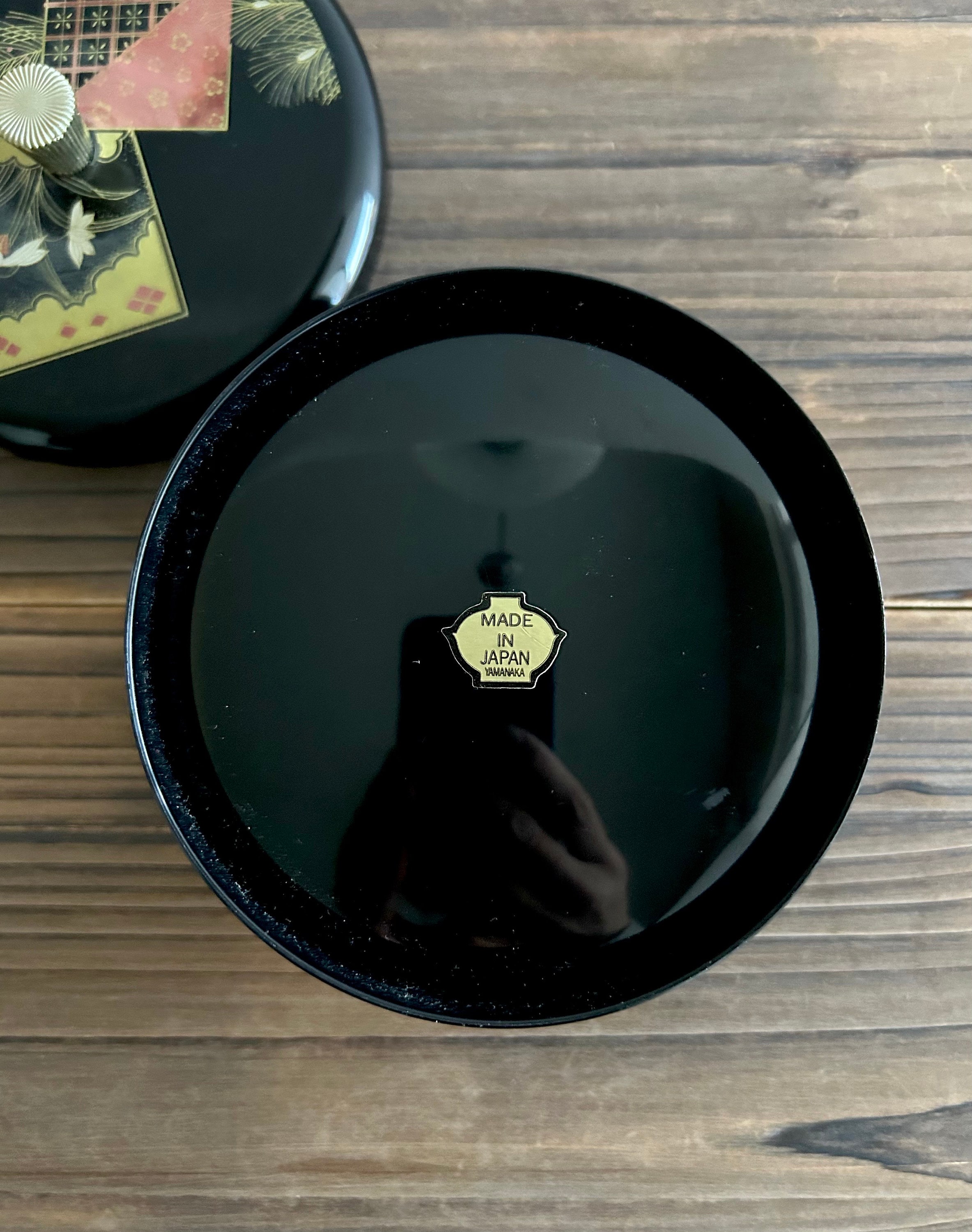 Black Japanese Lacquerware Trinket Box With Gold and Red Traditional ...